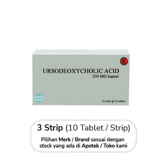 Ursodeoxycholic Acid 250 mg 3 Strip (10 Tablet/Strip) - Hemat Borongan ...