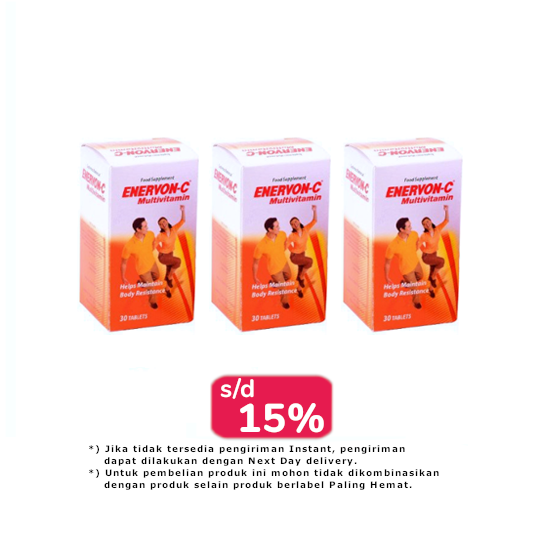 Enervon-C 3 Botol (30 Tablet/Botol) - Paling Hemat - Kegunaan, Efek ...