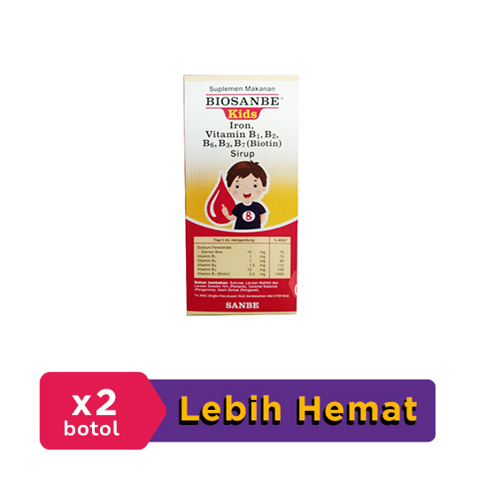 Biosanbe Kids Syrup 120 ml 2 Botol - Hemat Borongan - Kegunaan, Efek ...