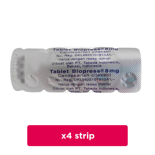 Blopress 8 mg 4 Strip (7 Tablet/Strip) - Obat Rutin - Kegunaan, Efek ...