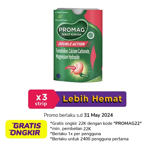 Promag Double Action 3 Strip (6 Tablet/Strip) - Hemat Borongan - Kegunaan, Efek Samping, Dosis ...