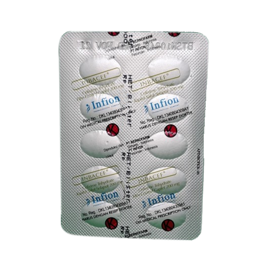Inbacef 200 mg 10 Kaplet - Kegunaan, Efek Samping, Dosis dan Aturan ...