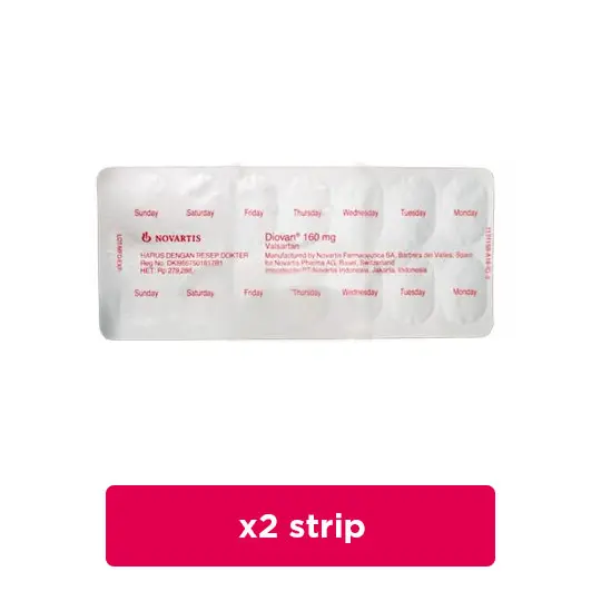 Diovan 160 mg 2 Strip (14 Tablet/Strip) - Obat Rutin - Kegunaan, Efek ...