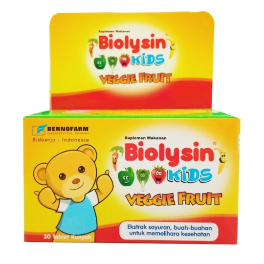 Biolysin Kids Veggie Fruit 30 Tablet Kunyah - Kegunaan, Efek Samping ...