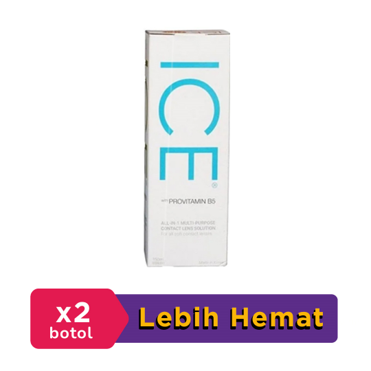 Ice All-In-1 Multi-Purpose Contact Lens Solution 60 ml 2 Botol - Hemat ...