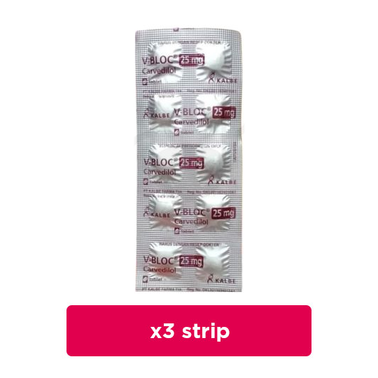 V Bloc 25 mg 3 Strip (10 Tablet/Strip) - Obat Rutin - Kegunaan, Efek Samping, Dosis dan Aturan ...