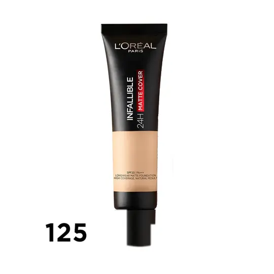 Loreal Infallible 24H Matte Cover Liquid Foundation 125 Natural Rose 35 ...