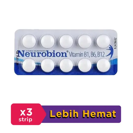 Neurobion 3 Strip (10 Tablet/Strip) - Hem - Kegunaan, Efek Samping ...