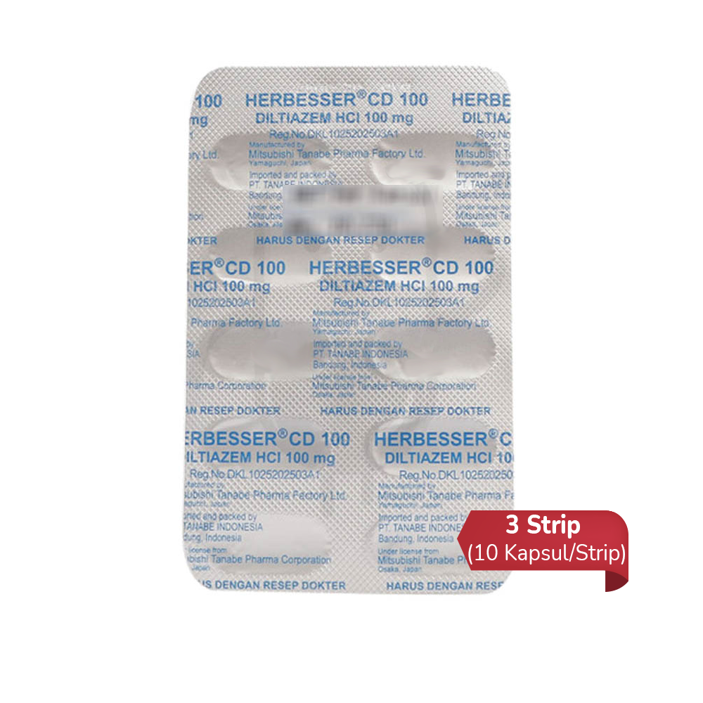 Herbesser CD 100 mg 3 Strip (10 Kapsul/Strip) - Obat Rutin - Kegunaan ...