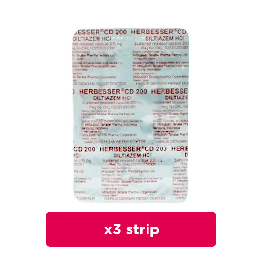 Herbesser CD 200 mg 3 Strip (10 Kapsul/Strip) - Obat Rutin - Kegunaan ...