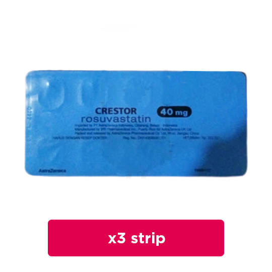 Crestor 40 mg 3 Strip (10 Tablet/Strip) - Obat Rutin - Kegunaan, Efek ...
