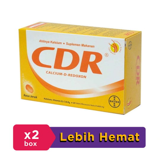 CDR Effervescent Twinpack 2 Box (20 Tablet/Box) - Hemat Borongan ...