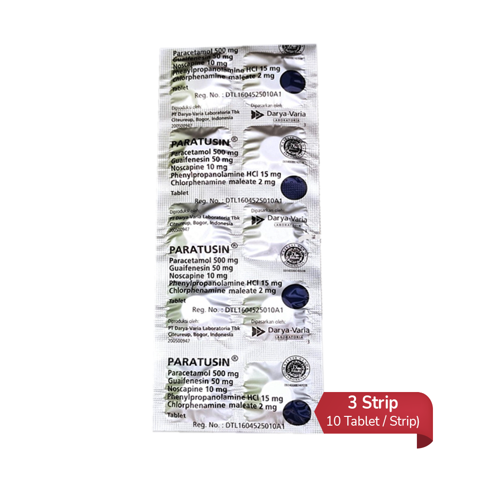 Paratusin 3 Strip (10 Tablet/Strip) - Hemat Borongan - Kegunaan, Efek ...