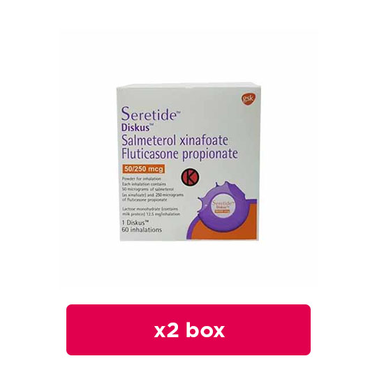 Seretide Diskus 50/250 mcg 2 Box (1 Diskus/Box) - Obat Rutin - Kegunaan ...