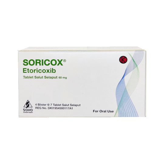 Soricox 60 mg 7 Tablet - Kegunaan, Efek Samping, Dosis dan Aturan Pakai ...