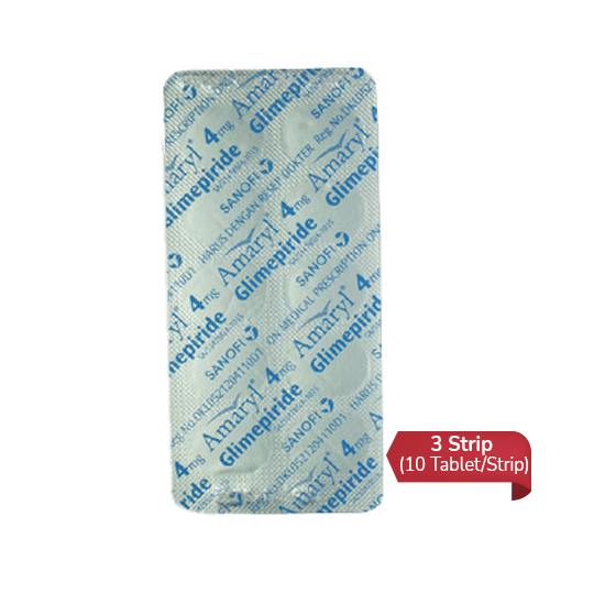 Amaryl 4 mg 3 Strip (10 Tablet/Strip) - Obat Rutin - Kegunaan, Efek ...