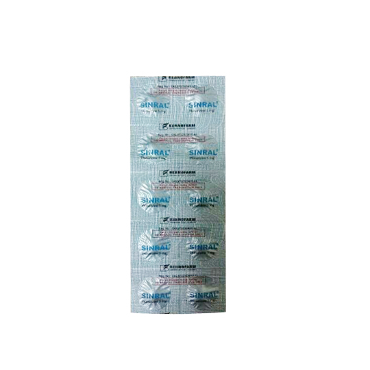 Sinral 5 mg 10 Tablet - Kegunaan, Efek Samping, Dosis dan Aturan Pakai - Halodoc