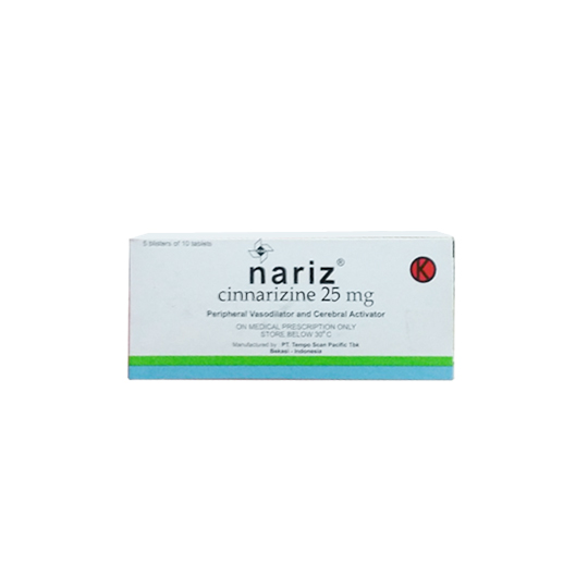 Nariz 25 mg 10 Tablet - Kegunaan, Efek Samping, Dosis dan Aturan Pakai - Halodoc