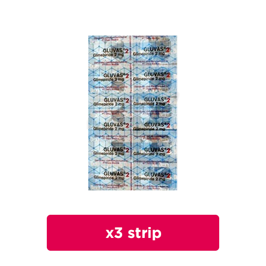Gluvas 2 mg 3 Strip (10 Tablet/Strip) - Obat Rutin - Kegunaan, Efek ...