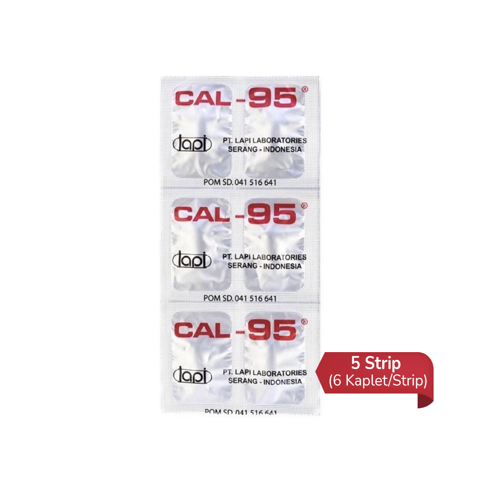 Cal-95 5 Strip (6 Kaplet/Strip) - Hemat Borongan - Kegunaan, Efek ...