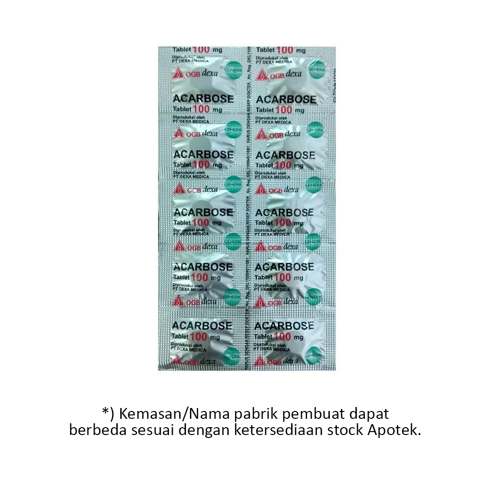 Acarbose 100 mg 10 Tablet - Kegunaan, Efek Samping, Dosis dan Aturan Pakai - Halodoc