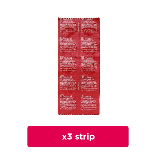 Miniaspi 80 mg 3 Strip (10 Tablet/Strip) - Obat Rutin - Kegunaan, Efek ...