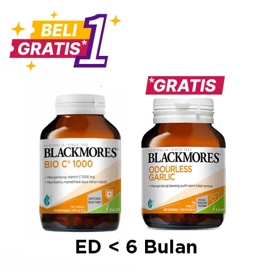 B1G1 Blackmores Bio C 1000 mg 90 Tablet + Blackmores Odourless Garlic 90 Tablet - Kegunaan, Efek ...