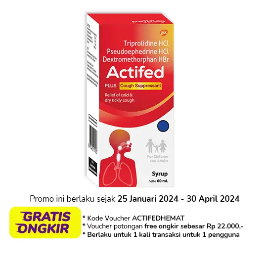 Actifed Plus Cough Supressant Sirup 60 ml (Merah) - Kegunaan, Efek ...