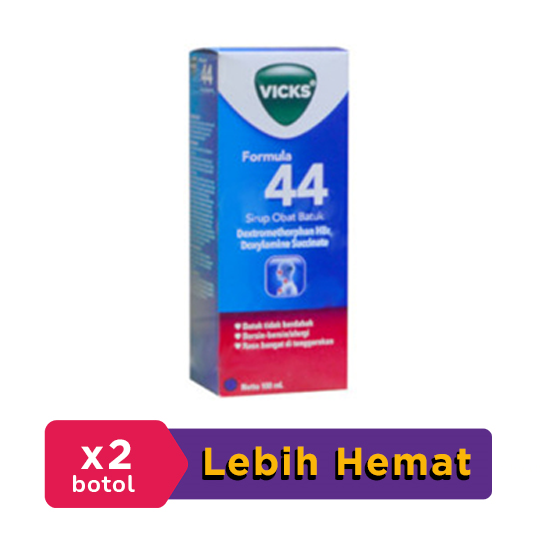 Vicks Formula 44 Sirup 100 ml 2 Botol - Hemat Borongan - Kegunaan, Efek ...