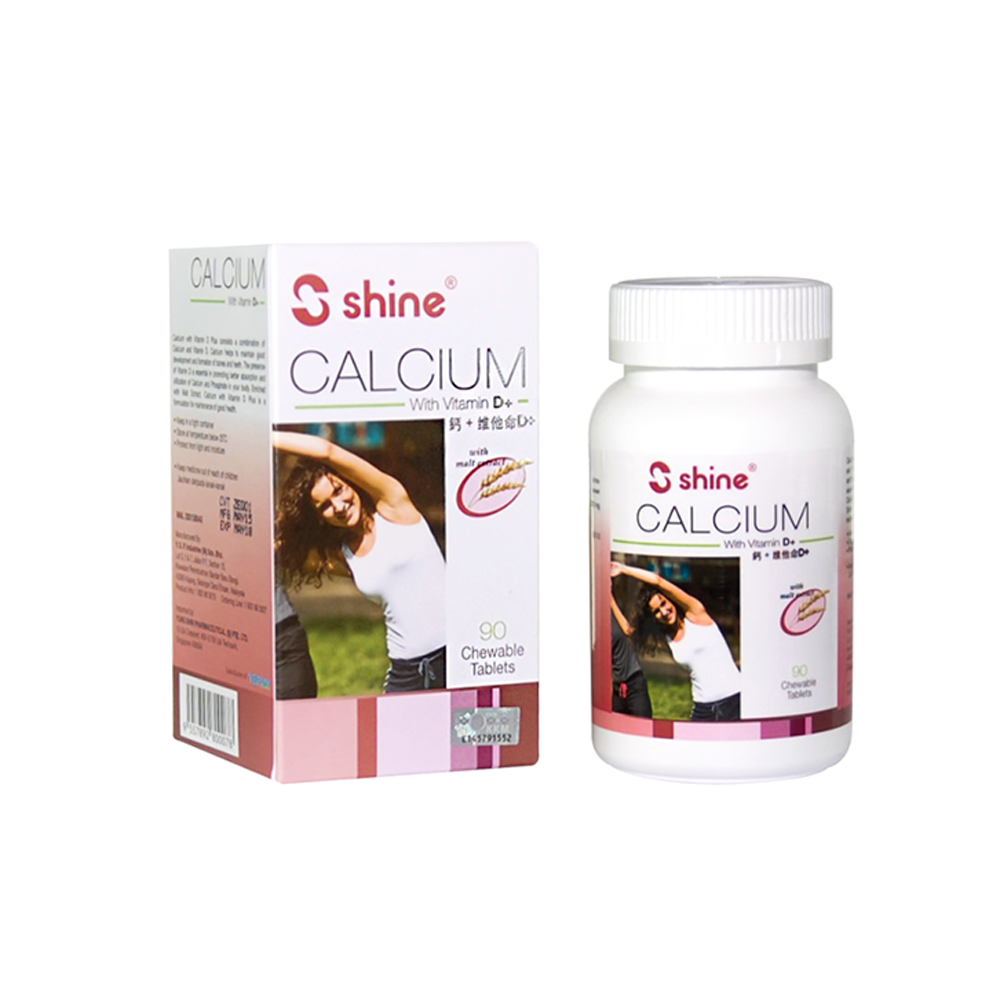 Shine Calcium with Vitamin D Plus 90 Chewable Tablet - Kegunaan, Efek ...