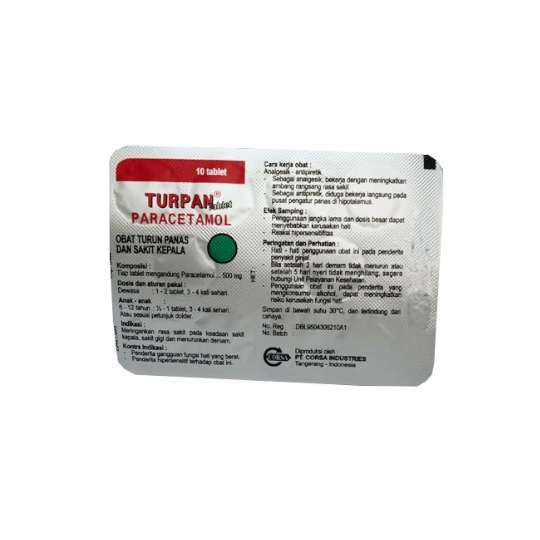 Turpan 500 mg 10 Tablet - Kegunaan, Efek Samping, Dosis dan Aturan ...