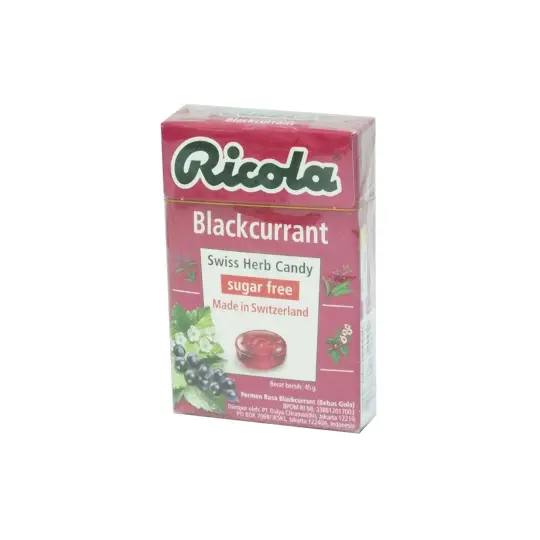 RICOLA BLACKCURRANT PERMEN 45 G - Kegunaan, Efek Samping, Dosis dan Aturan Pakai - Halodoc