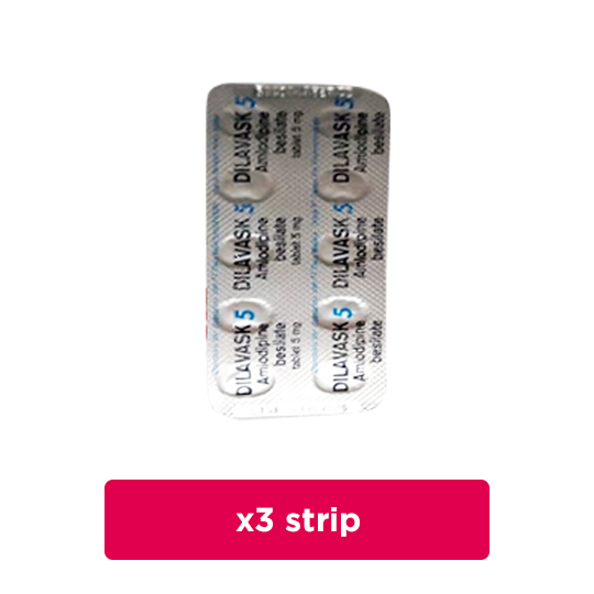 Dilavask 5 mg 3 Strip (10 Tablet/Strip) - Obat Rutin - Kegunaan, Efek ...