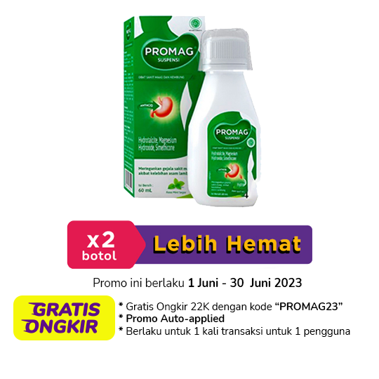 Promag Suspensi 60 ml 2 Botol - Hemat Borongan - Kegunaan, Efek Samping ...