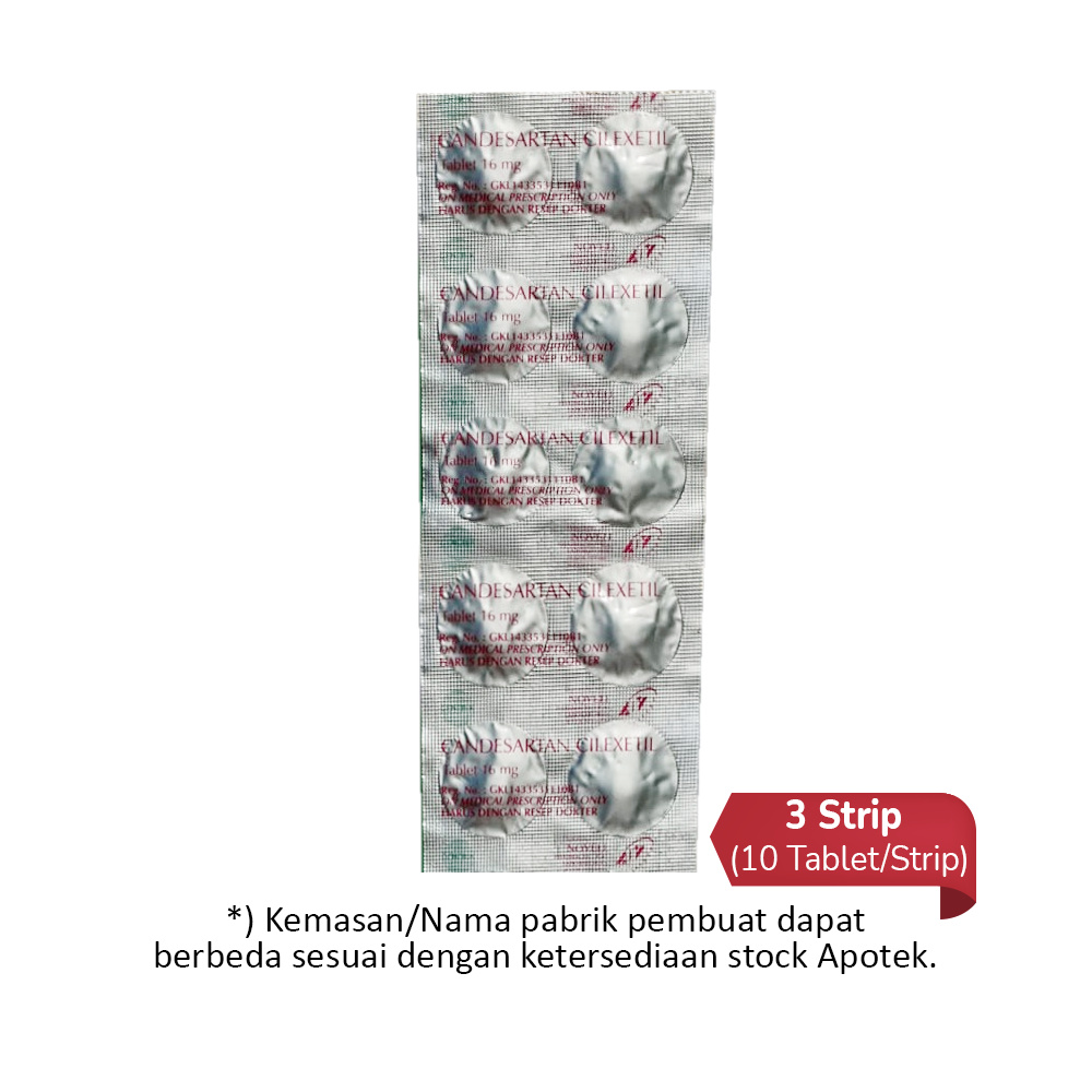 Candesartan 16 mg 3 Strip (10 Tablet/Strip) - Obat Rutin - Kegunaan ...