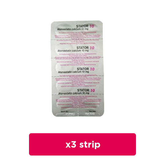 Stator 10 mg 3 Strip (10 Tablet/Strip) - Obat Rutin - Kegunaan, Efek ...