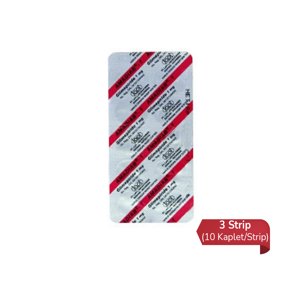 Amadiab 1 mg 3 Strip (10 Kaplet/Strip) - Obat Rutin - Kegunaan, Efek ...