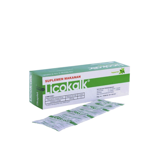 Licokalk 500 mg 10 Kaplet - Kegunaan, Efek Samping, Dosis dan Aturan ...