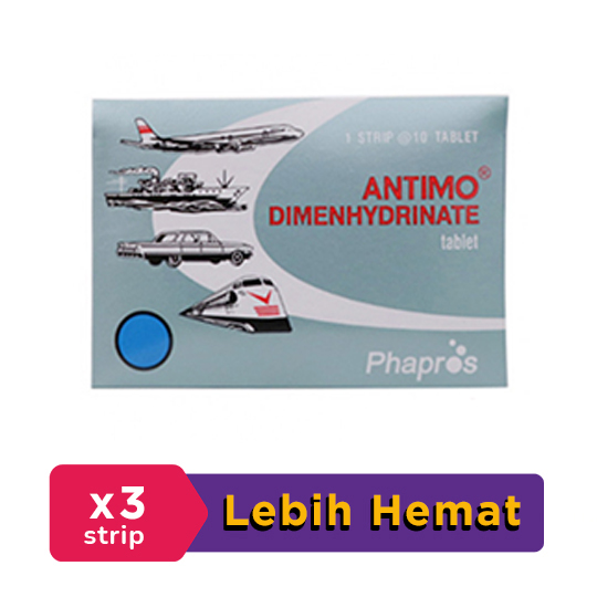 Antimo 50 mg 3 Strip (10 Tablet/Strip) - Hemat Borongan - Kegunaan, Efek Samping, Dosis dan ...