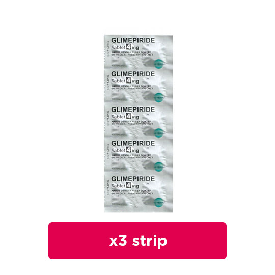 Glimepiride 4 mg 3 Strip (10 Tablet/Strip) - Obat Rutin - Kegunaan ...