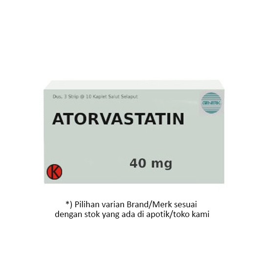 Atorvastatin 40 mg 3 Strip (10 Tablet/Strip) - Obat Rutin - Kegunaan ...