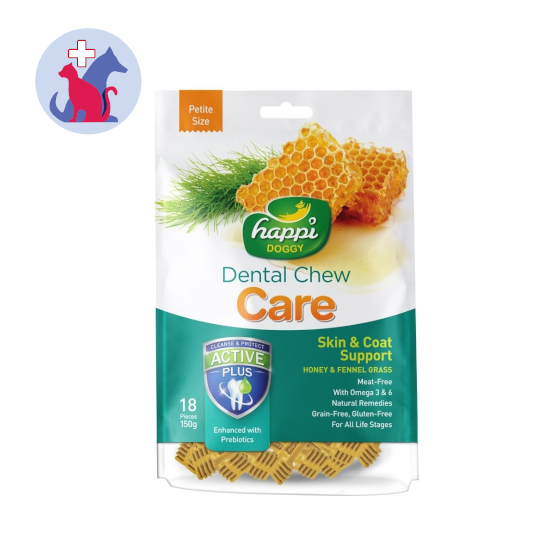 Happi Doggy Dental Chew Care Honey & Fennel Grass 18 Pieces (150 g ...