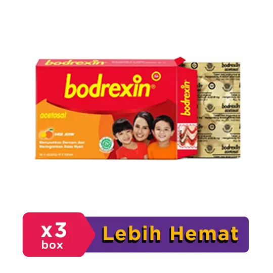 Bodrexin 80 mg 3 Box (16 Tablet Kunyah/Box) Dosis dan Aturan Pakai ...