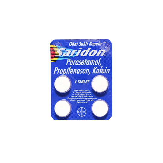 Saridon 4 Tablet - Kegunaan, Efek Samping, Dosis dan Aturan Pakai - Halodoc