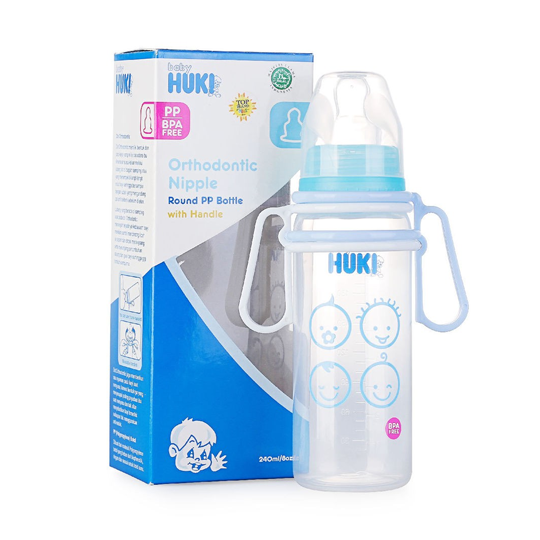 Baby Huki Botol Orthodontic Round PP With Handle 240 ml - Kegunaan ...