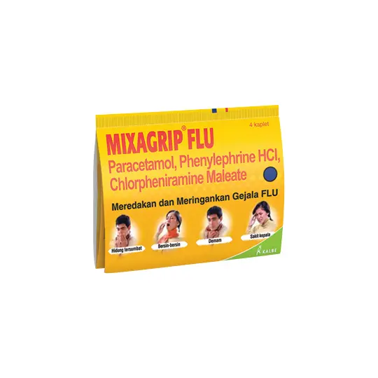 Mixagrip Flu 4 Kaplet - Kegunaan, Efek Samping, Dosis dan Aturan Pakai ...