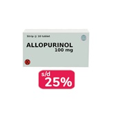 ALLOPURINOL 100 MG 30 TABLET - OBAT RUTIN - Kegunaan, Efek Samping ...